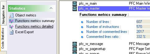 PowerBuilder Code Statistics with Visual Expert