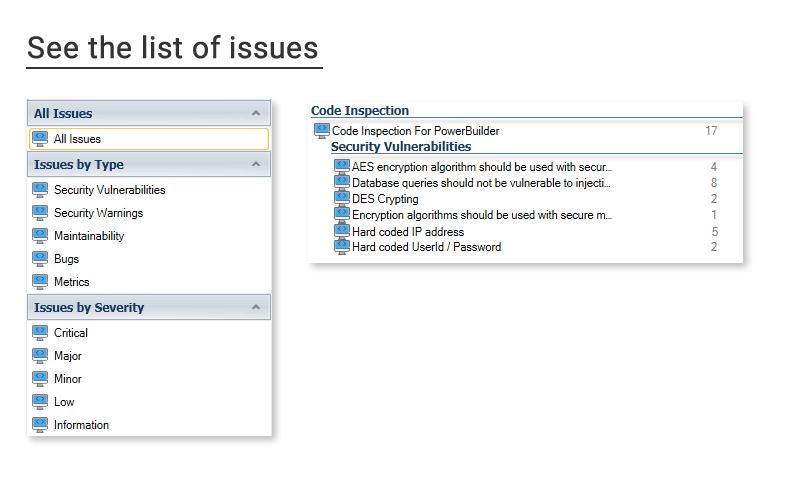Code Inspection for PowerBuilder, Oracle and SQL Server